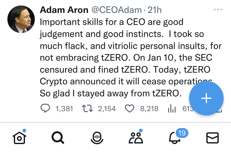 4 Tweets by Spundan Davé on How Dumb Adam Aron Is