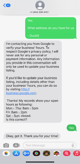The text Spam from 844-899-8101 is legitimate says Larry Chiang, CEO of Duck9, Larry Chiang